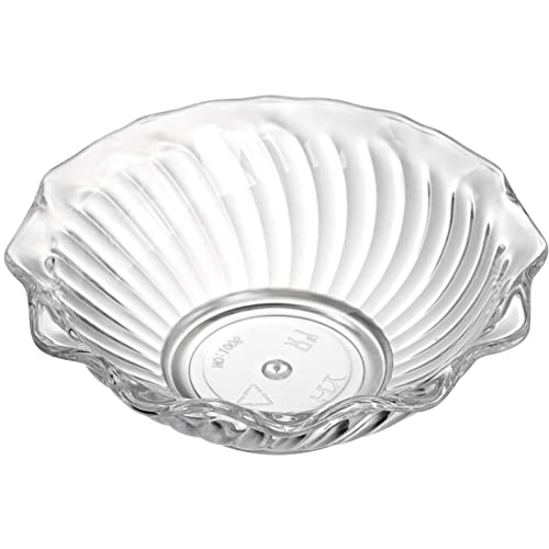 Elsjoy Set of 12 Plastic Dessert Bowls, 7 Oz Clear Small Plastic Bowls Mini Snack Bowl, 4.7 Inch Stackable Serving Bowls for Ice Cream, Candy, Nut, Fruits, Flower Shape