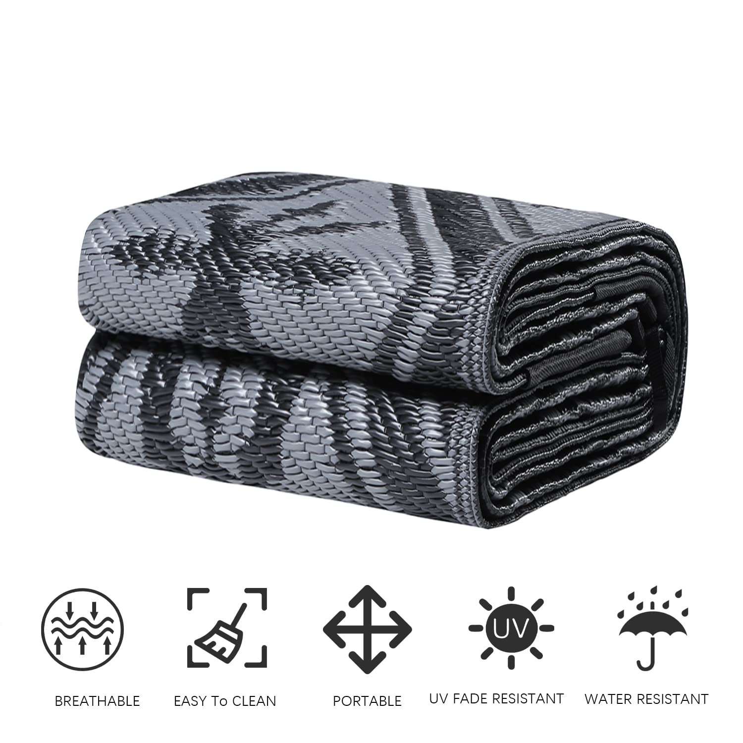 Blytieor Outdoor Rugs Reversible 4x6 Plastic Straw Rug Waterproof Modern Floor Mat Area Rugs for Patio,Backyard, Camping