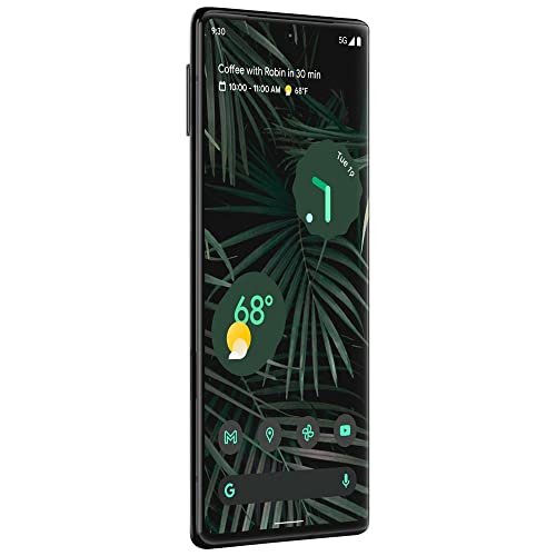 Google Pixel 6 Pro 5G (128GB, 12GB) 6.71" AMOLED 120Hz, 4K Camera (Fully Unlocked for Verizon, T-Mobile, AT&T, Global) International Model G8VOU (w/ 25W Charge Cube & Fast Wireless Charger)(Black)