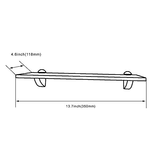 XVL 14-Inch Bathroom Glass Shelf, Chrome GS3004B