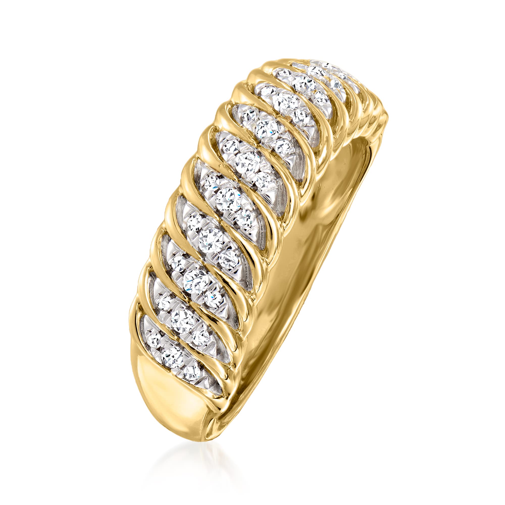 Canaria 0.25 ct. t.w. Diamond Milgrain Ring in 10kt Yellow Gold. Size 6