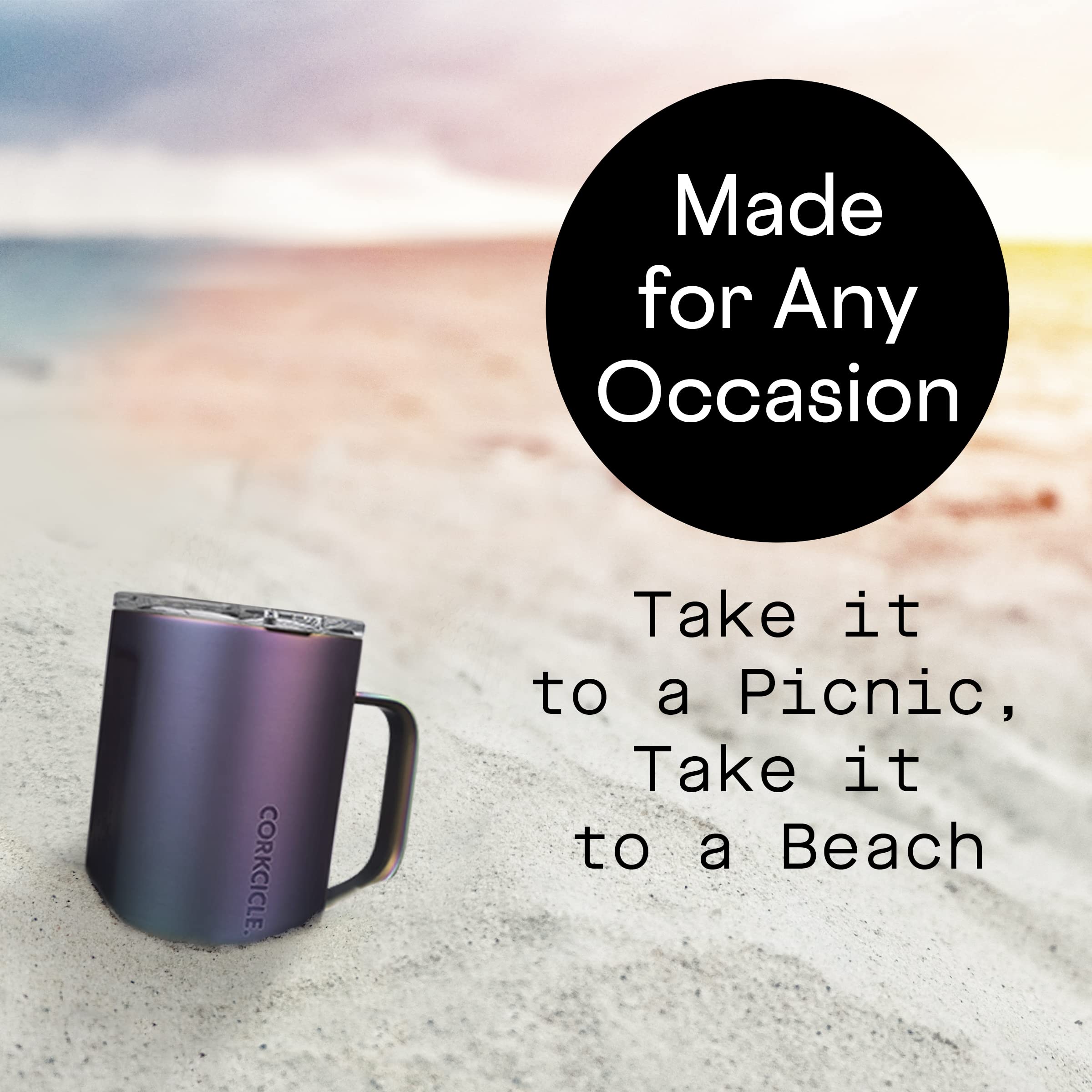 Corkcicle Triple Insulated Coffee Mug with Lid and Handle, Dragonfly, 16 oz β Stainless Steel Travel Mug Keeps Beverages Hot for 3+ Hours β Non-Slip, Easy-Grip, Spill-Resistant Tumbler