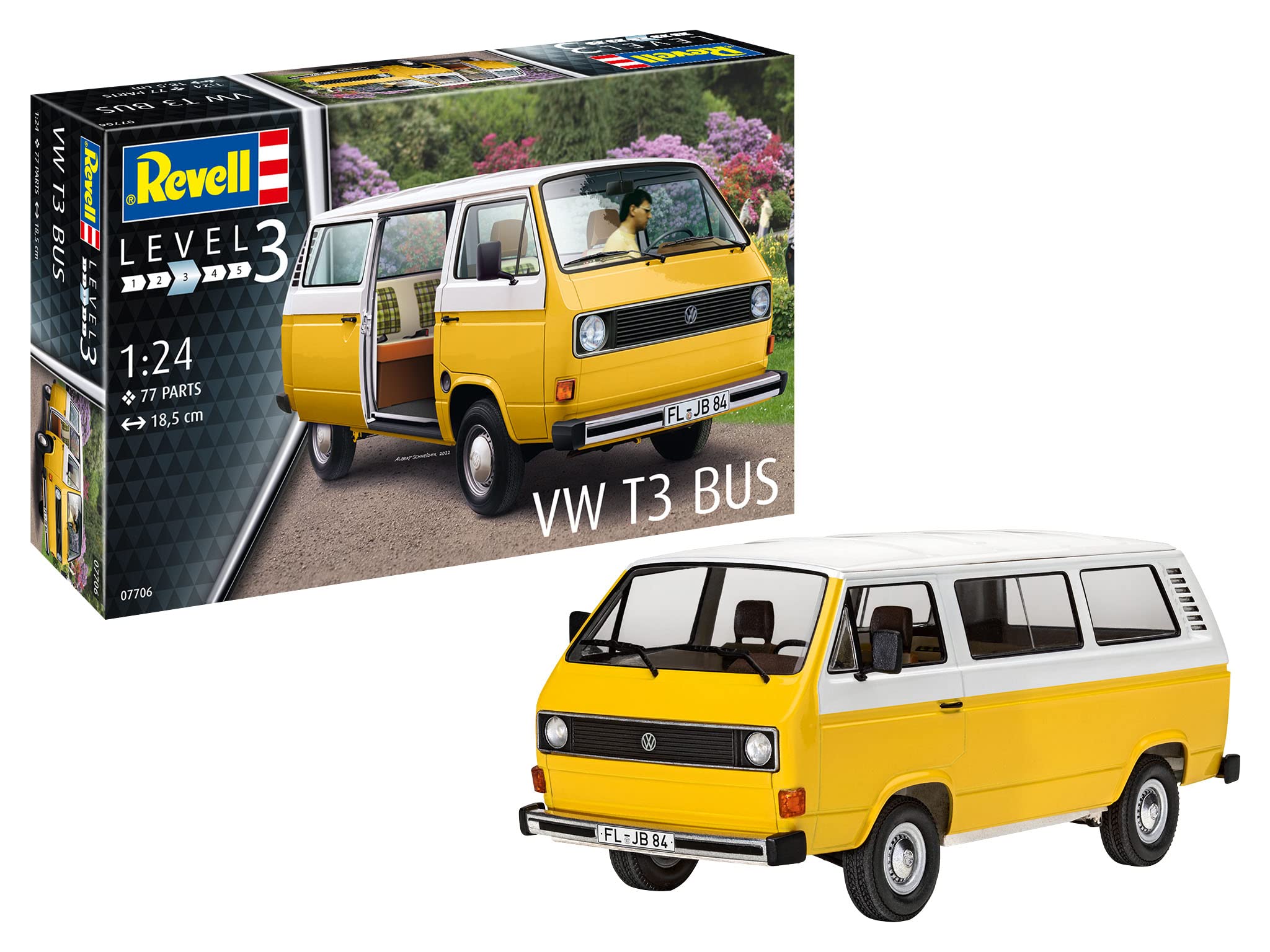 Revell 07706 VW T3 Bus 1:25 Model Kit, Unpainted
