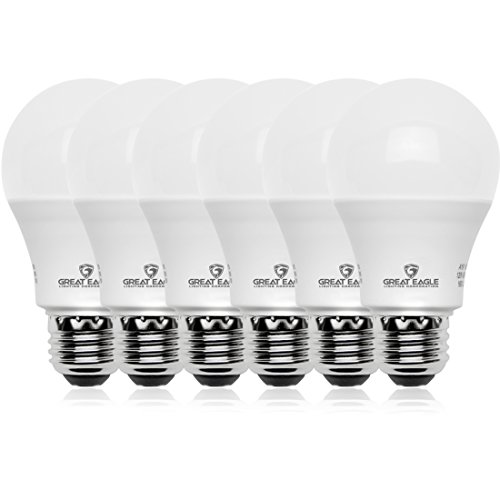 Great Eagle Lighting Corporation 100W LED Light Bulb Equivalent A19 Soft White 3000K Dimmable UL Listed (6 Pack)