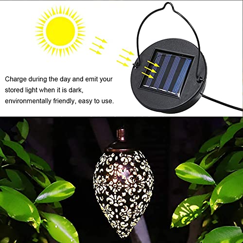 Solar Lantern, Retro Landscape Light, Waterproof Environmentally Friendly LED Home Lighting Iron Garden for Outdoor Decor Yard