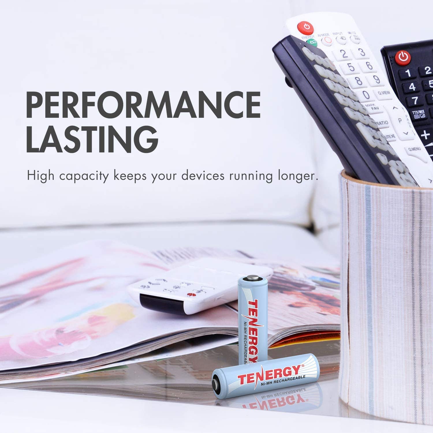 Tenergy High Drain AA and AAA Battery, 1.2V Rechargeable NiMH Batteries Combo, 12 Pack 2500mAh AA Cells and 12 Pack 1000mAH AAA Cell Batteries