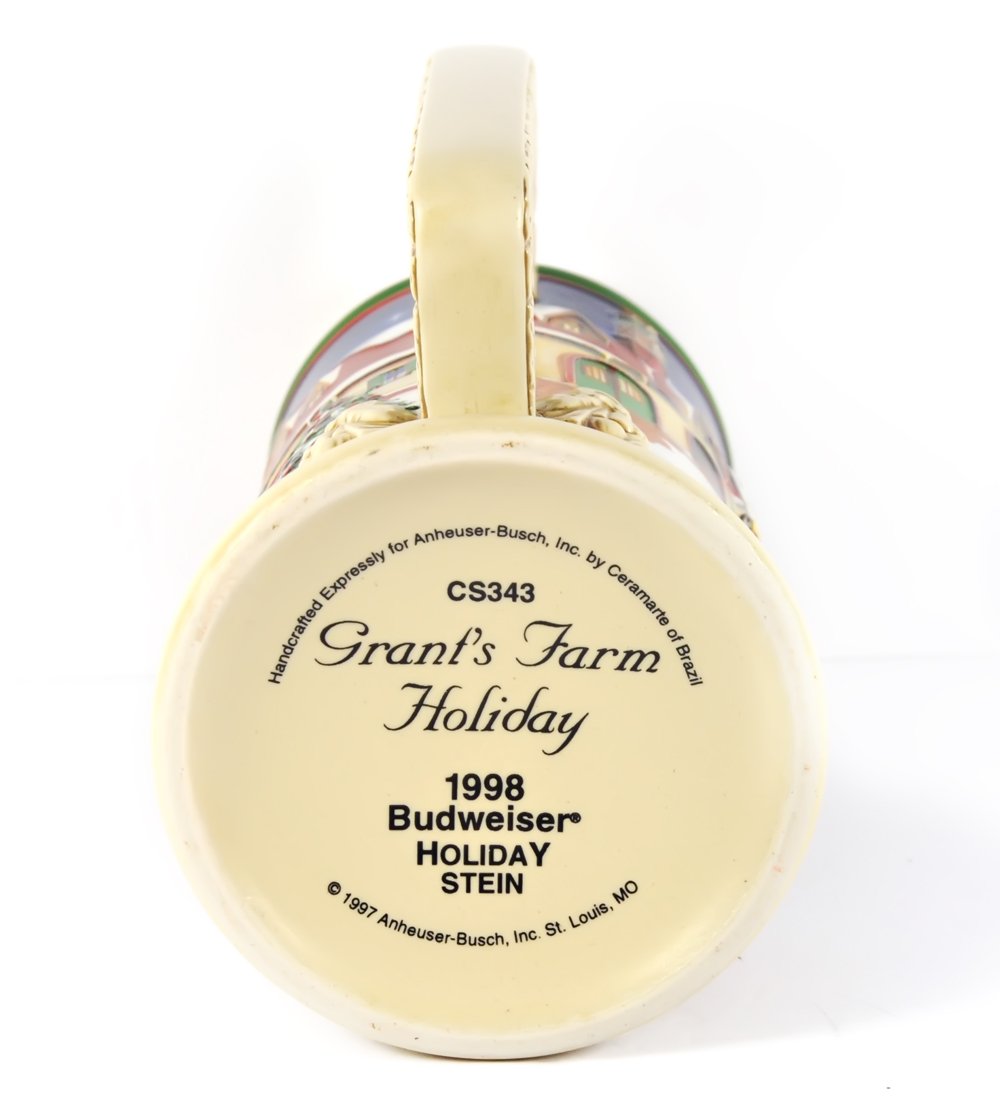 Budweiser 1998 Grants Farm Holiday Stein
