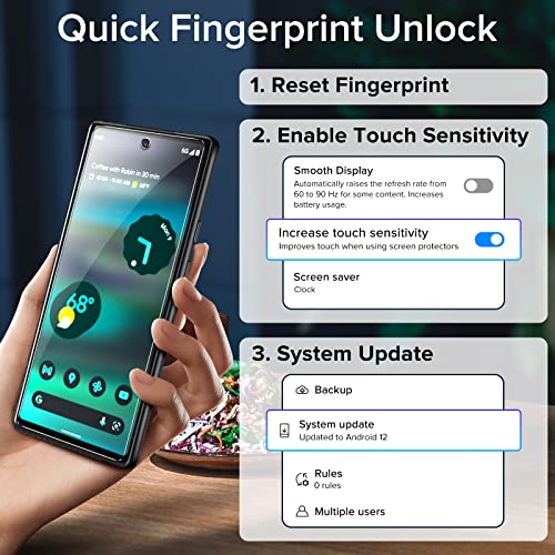ivoler [3 Pack] Screen Protector Tempered Glass for Google Pixel 6a 5G 2022 (6.1 inch)[Fingerprint Unlock Compatible] with Easy Installation Frame[Not for Pixel 6] 9H Hardness Clear Film Bubble Free