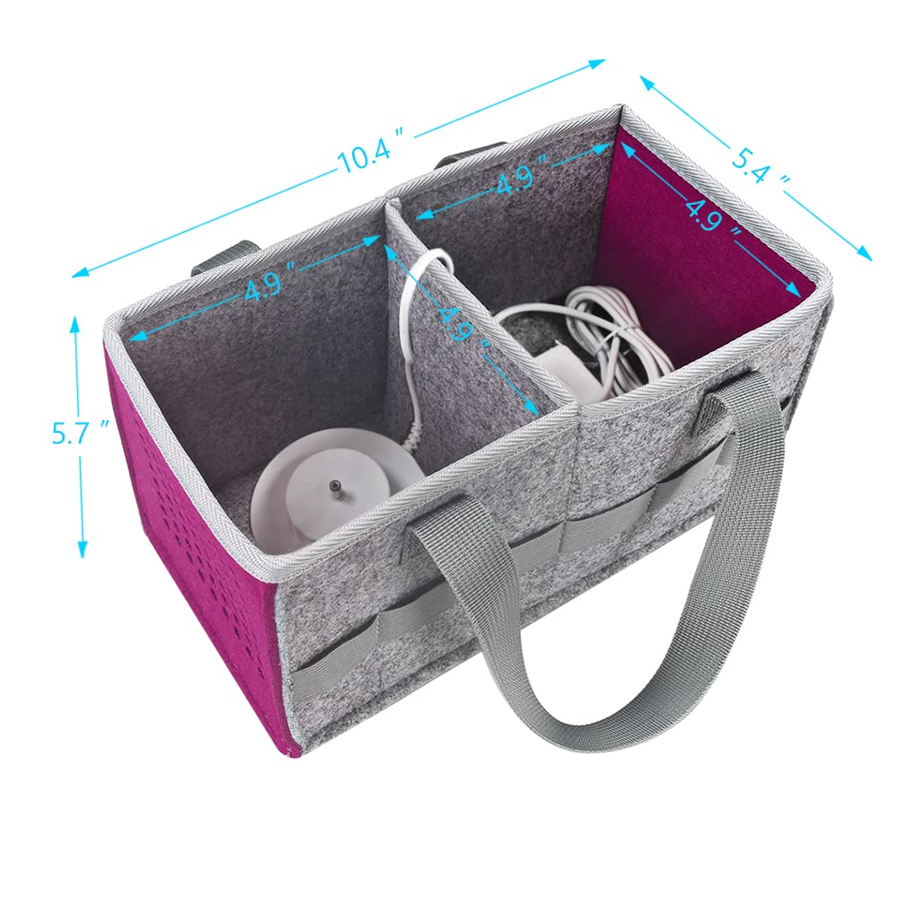 Seracle Carrying Case Travel Felt Bag Compatible with Toniebox Starter Set and Tonies Figurine (Gray+Purple)