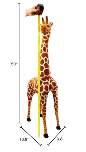 Linzy Toys Jared The Giraffe, 50'' (127 cm) Standing High, Real Life Stuffed Animals Plush Giraffe, Peluche Jirafa