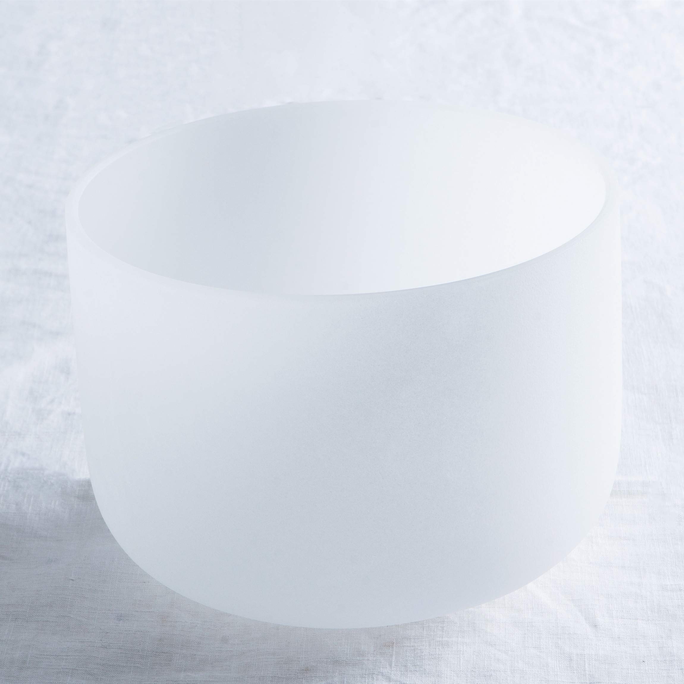 Leize Crystal Singing Bowl 432hz G Note Throat Chakra White 8" with Suede Striker