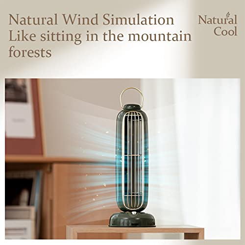PAIKEP Oscillating Desk Fan, 12in Small Quiet Portable rechargeable USB table Fan with 4 Speeds for Home Office Bedroom Desktop (Pink)