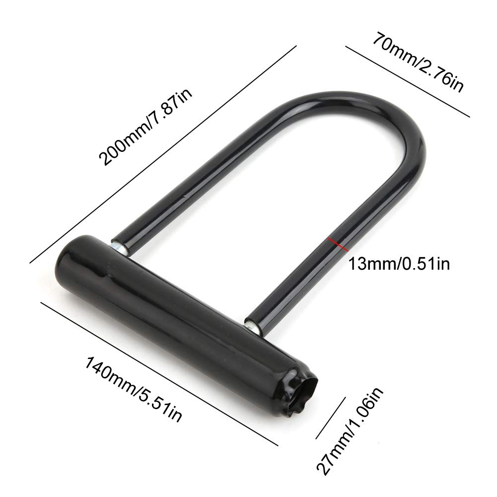Bike Anti-Theft Lock, Heavy Duty Convenient Safety Lock U-Lock Anti-Theft U-Lock Simple and Quick Operation Black for Bicycle