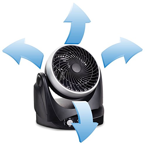 Ozeri Brezza II Dual Oscillating 10" High Velocity Desk Fan, Black