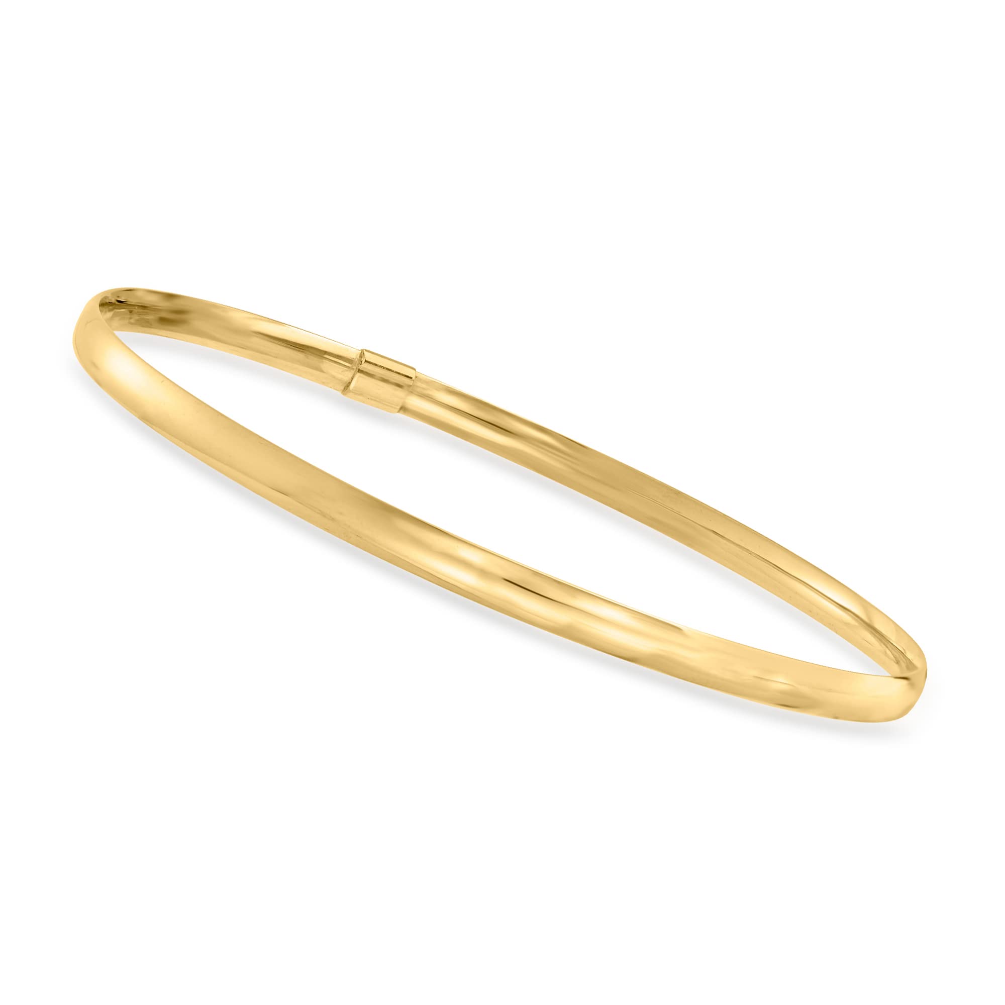 Canaria Fine Jewelry - Italian 10kt Yellow Gold Bangle Bracelet- 8 inches