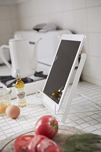Yamazaki Home Tosca Cookbook Stand - Kitchen Cooking Recipe Holder for Counter - Steel + Wood