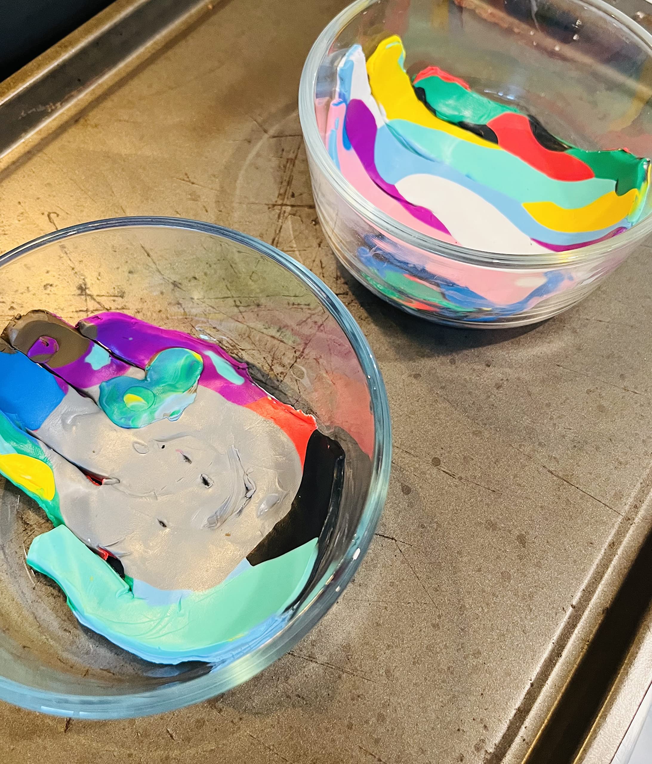 Peachy Keen Crafts Craft Sets for Kids Ages 5 and Up - Make Your Own Clay Hand Print Bowl - Includes Multicolor Clay, Cutting Tool, and Roller - Kid Craft Kit to Make Up to 3 Bowls