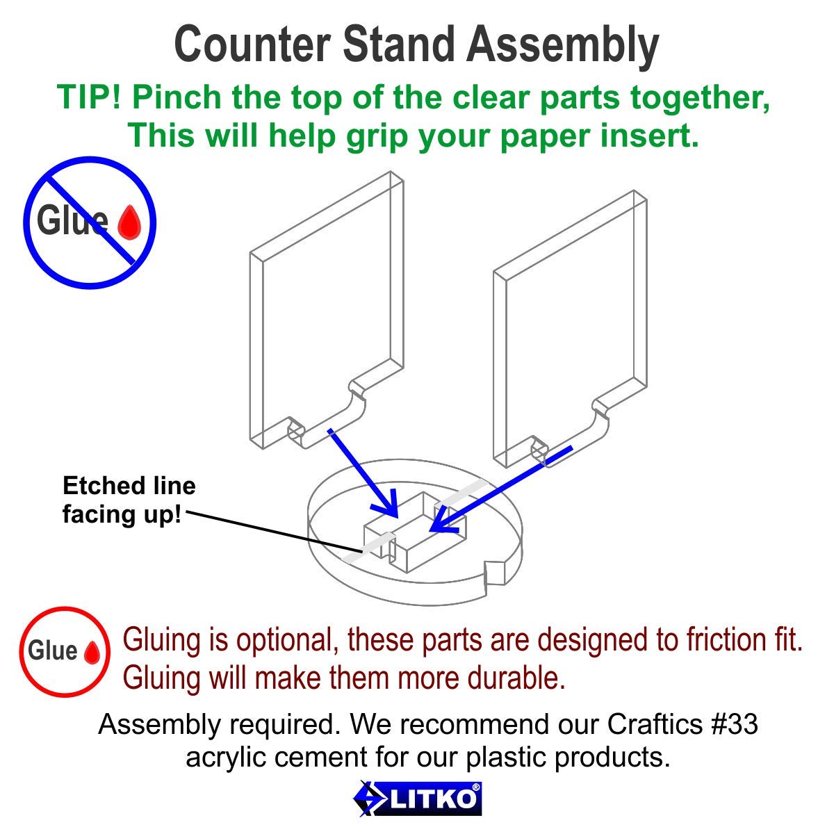 LITKO 1-inch Wargame Counter Stands, Clear (10)
