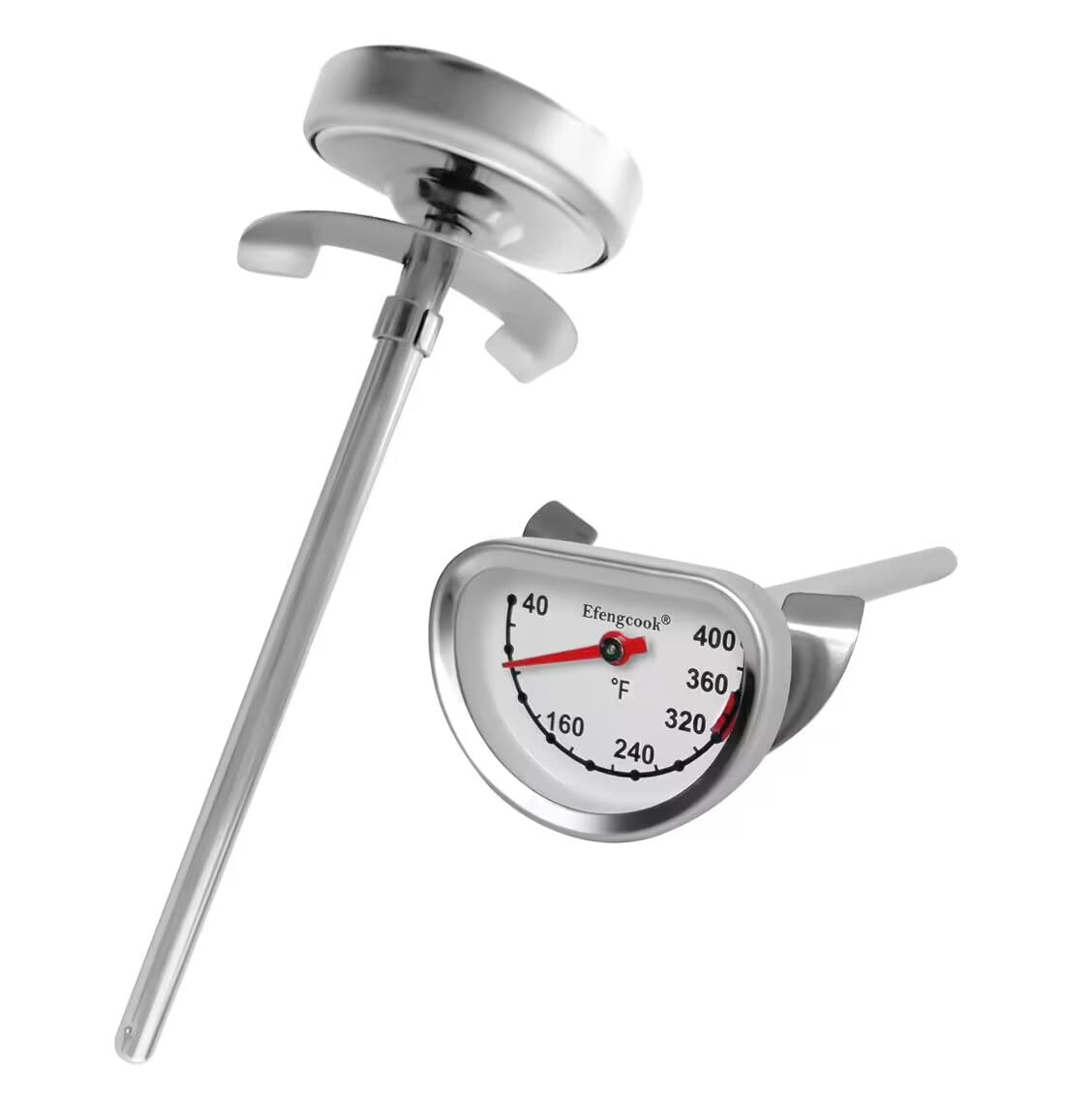 Deep Fry Oil Thermometer for Tempura Fryer Pot,Cooking Thermometer for Hot Oil Deep Fryer,Side of Pot Thermometer with Clip&3.5 inch Probe, Easy Clean up, Reading Fast,