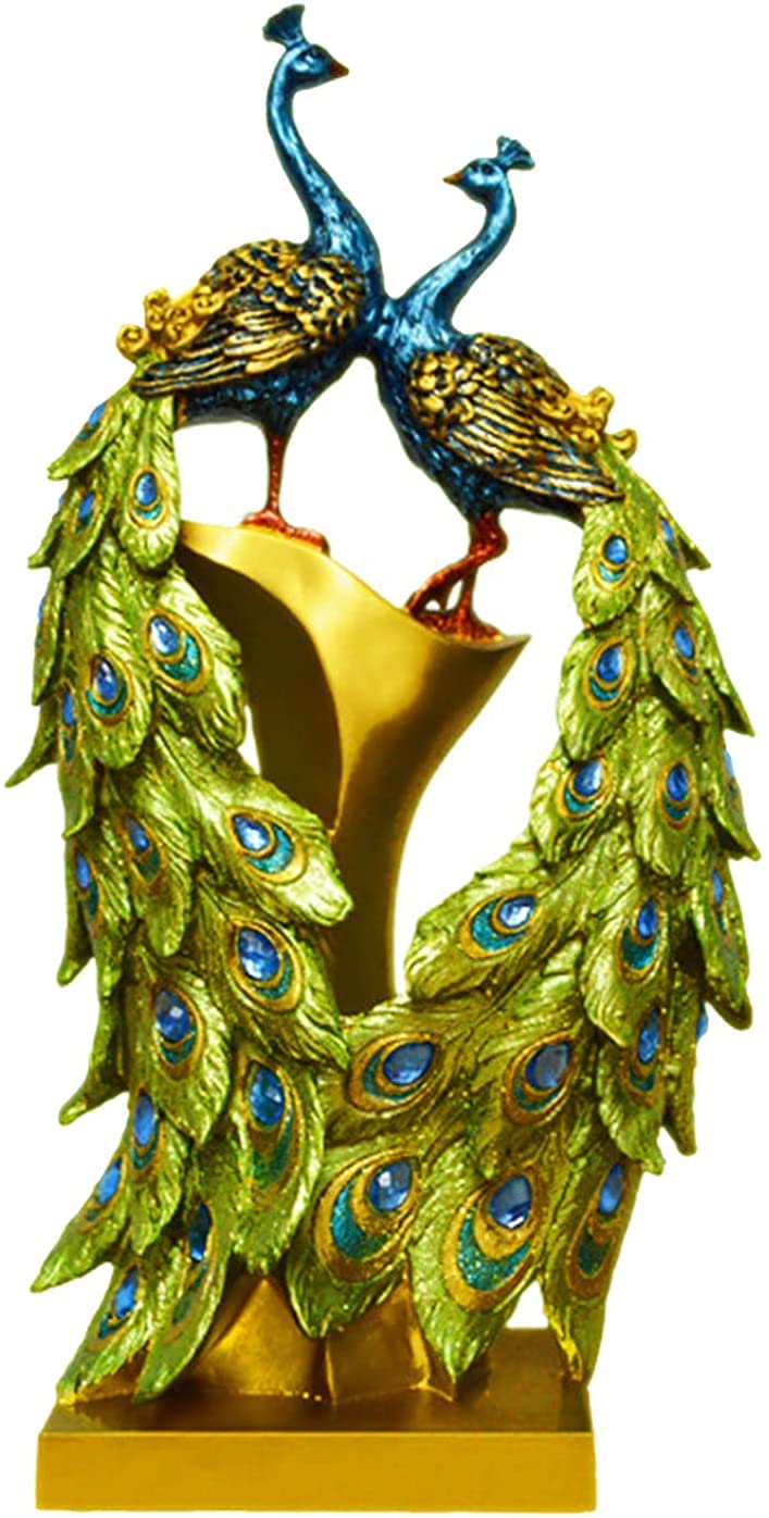 Peacock Figurine Desktop Statue Modern Peacock Ornament Desk Table Statue for Home Bedroom Living Room Garden Office - Style 01