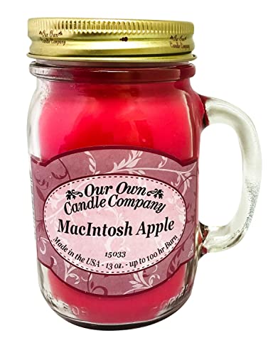 Macintosh Apple Scented 13 oz Mason Jar Candle - Made in The USA by Our Own Candle Company