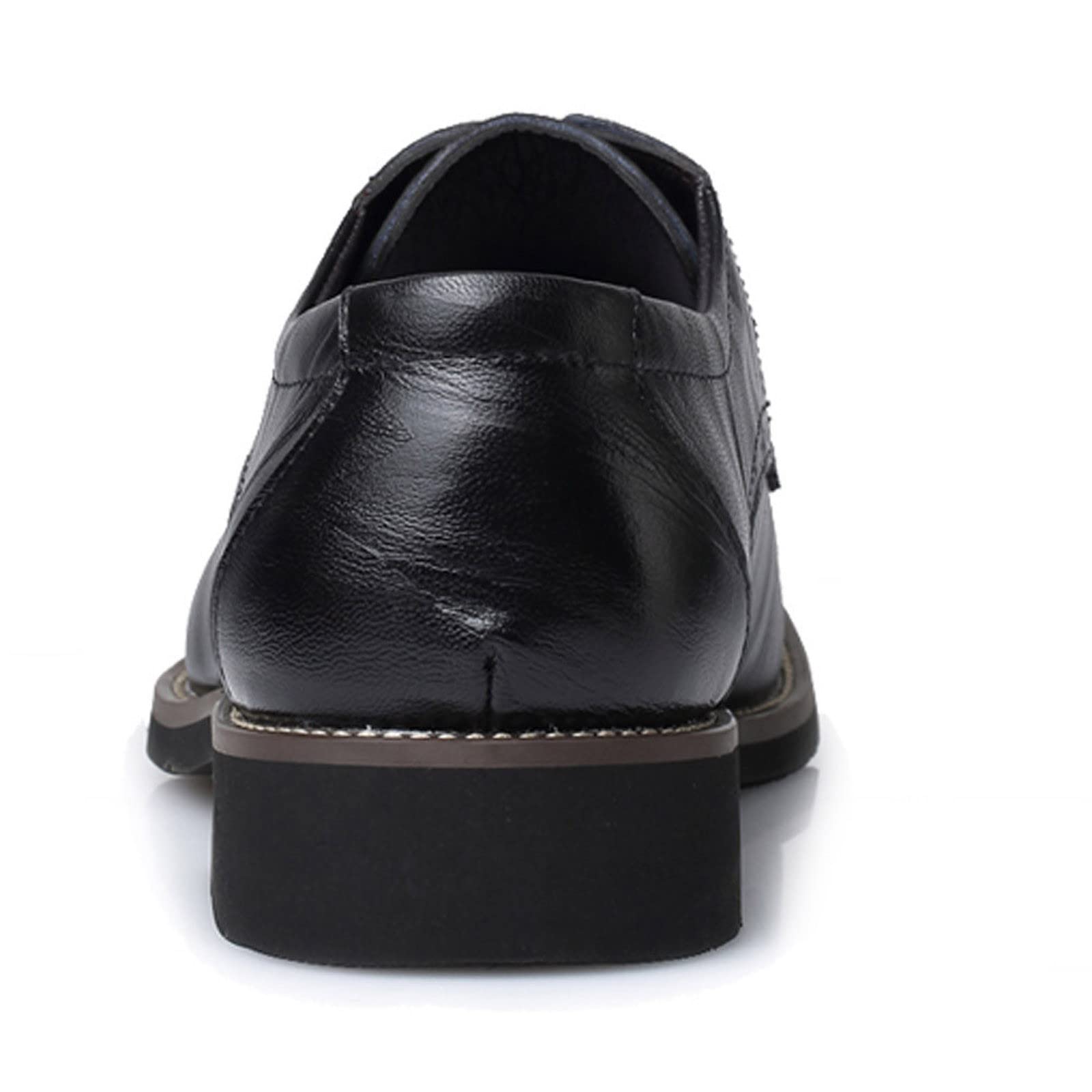 Classical Style Shoes for Men Slip On PU Leather Low Rubber Sole Block Heel Work Comfortable Work Shoes 15