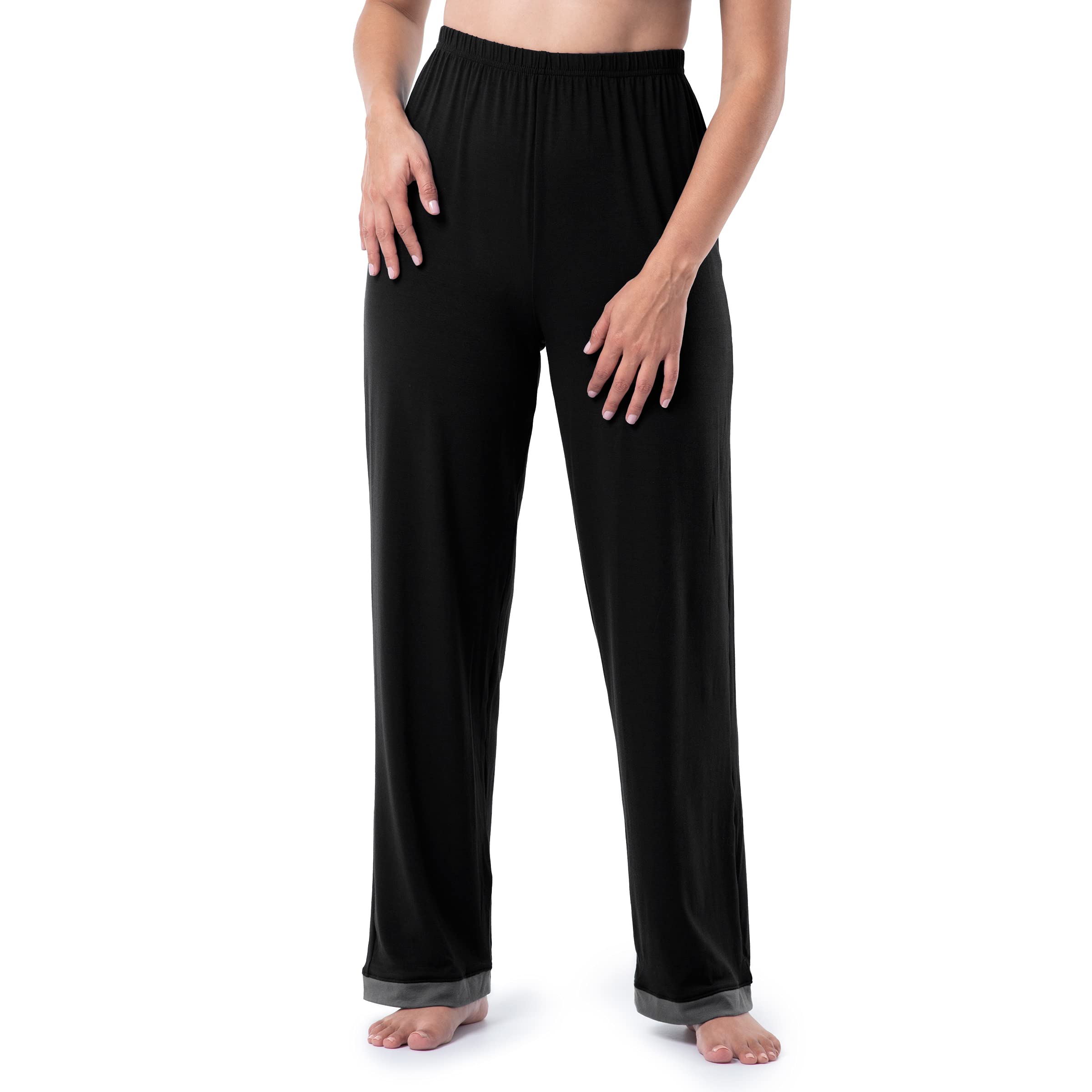 Fruit of the Loom Women's Plus Size Short Sleeve Tee and Pant 2 Piece Sleep Pajama Set, Black, 4X