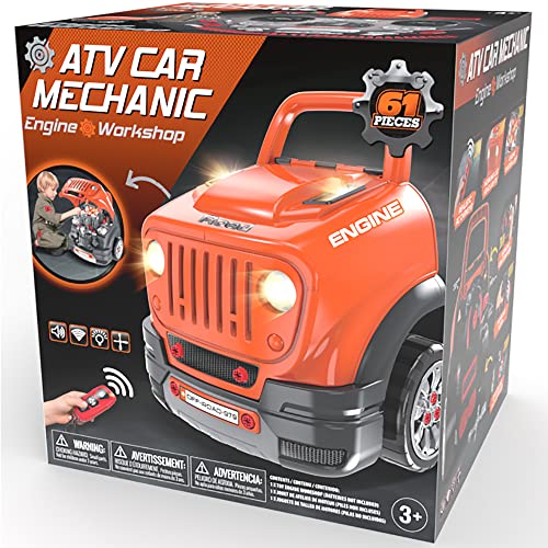 The Bubble Factory ATV Car Mechanic Engine Workshop Remote Control Car with Lights and Realistic Sound Effects - 3 Years+