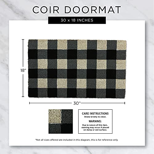 DII Quarantine Doormat Collection, Natural Coir Fiber, Non-Slip PVC Backing, 18x30, Social Distance