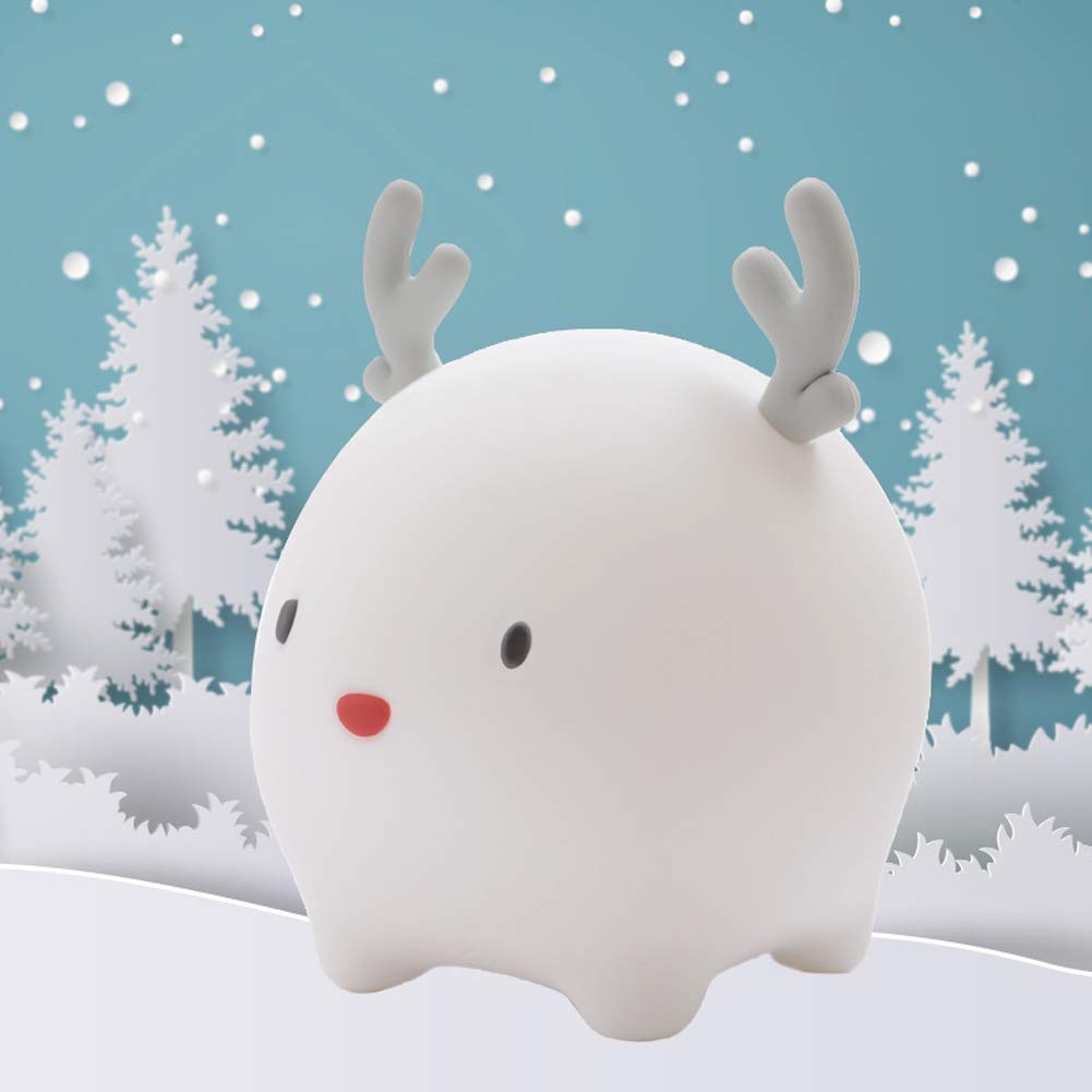 Deer Kids Night Light, Premium Silicone Nightlight for Kids, Cute and Dimmable Silicone Lamp for Soothing Bedtime Ambiance