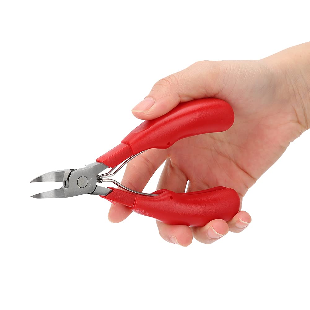 Pedicure Cutter Tool Cuticle Scissors Stainless Steel Nail Cuticle Pliers for Home Use for Men and Women (red)