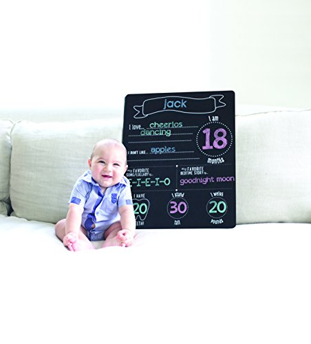 Pearhead Baby Milestone Chalkboard, Monthly Milestone Baby Photo Prop Board, Gender-Neutral