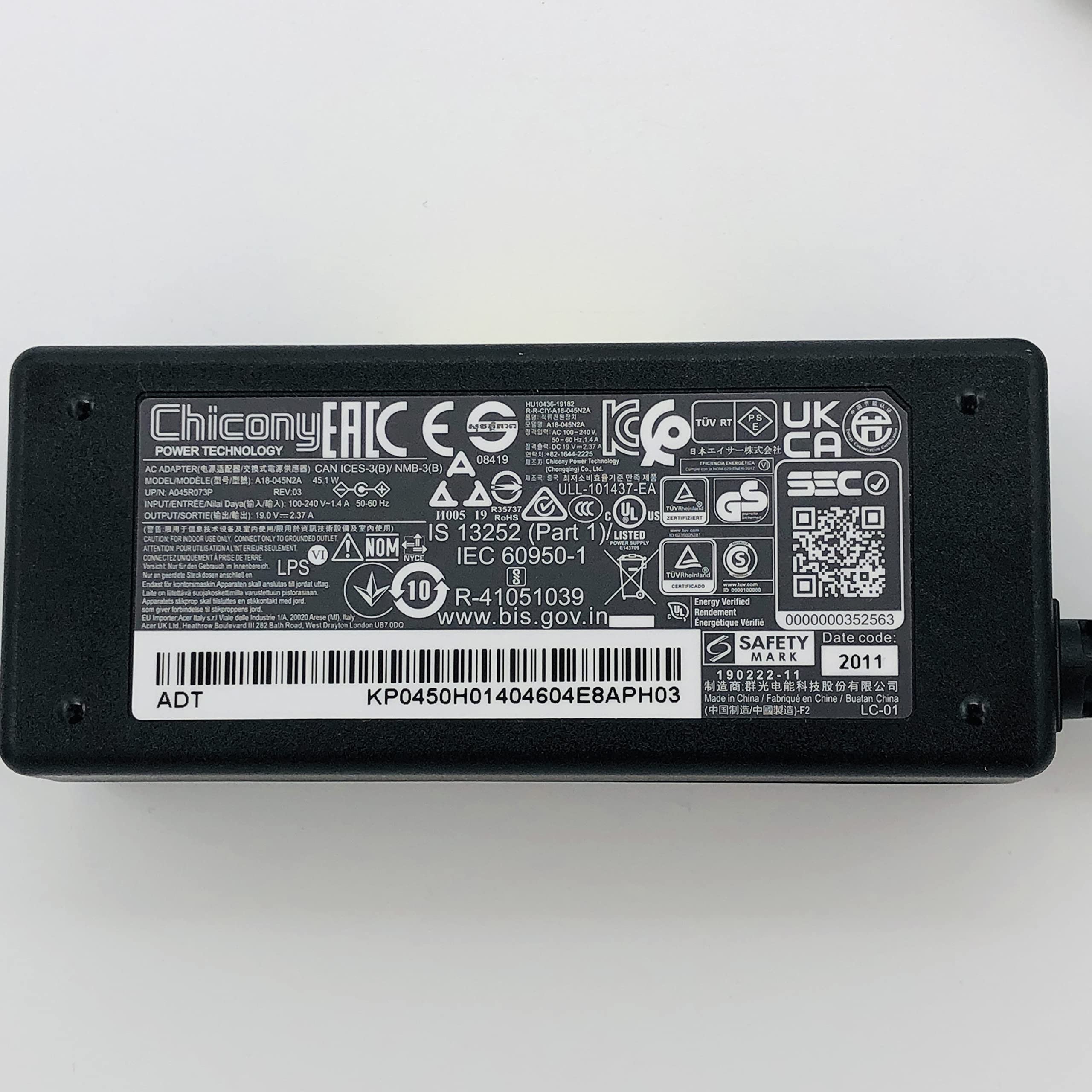 Chicony A18-045N2A 45W AC Adapter 19V 2.37A Power Supply 5.5x1.7 mm with Cord