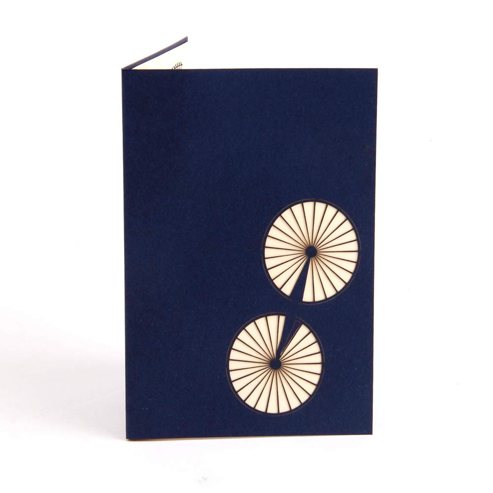 ENJOYPRO 3D Bicycle Pop Up Birthday Card, Father's Day Card, Laser Cut, Eco-Friendly, Blank Writing Space