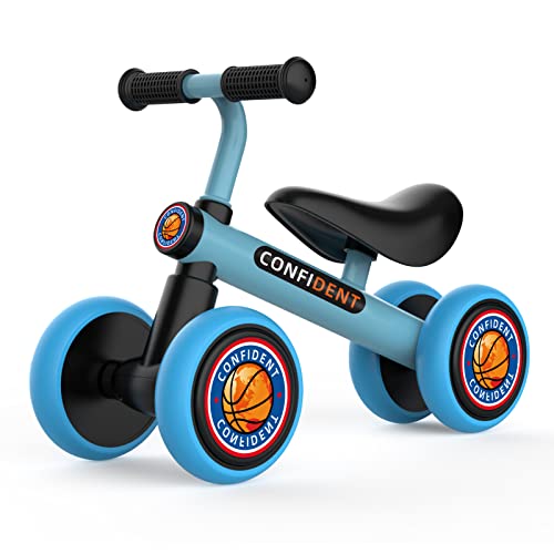 XIAPIA Baby Balance Bike for 1 Year Old Boy Girl Gifts, Kids Ride-on Toys for 10-24 Months Toddler Girl Balance Bike, Great First Birthday Gifts, 4 Wheel No Pedal Bicycle with Steel Frame