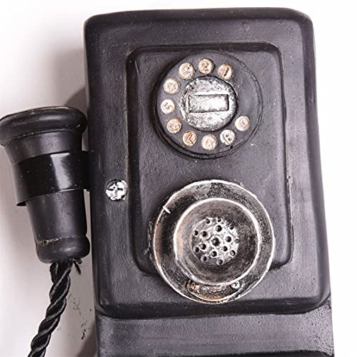 CGF- Decorative Telephones Wall Hanging Phone Model Decorate, Old Fashioned Corded Telephone Landline Phone Wired Telephone for Home Office Hotel, Black
