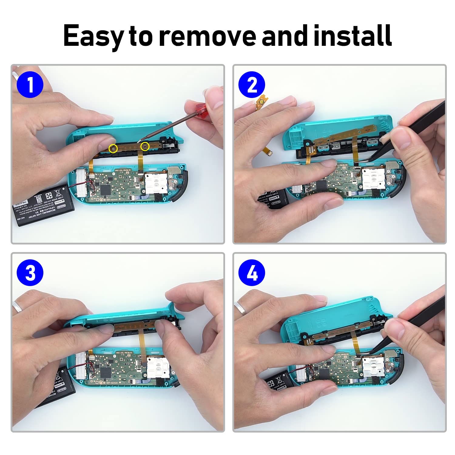 Mcbazel Replacement SL SR Left Right Sync Button Ribbon Flex Cable Set for NS Switch NS Joy-Con Controller Repair Spare Parts