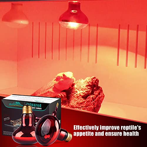 Ordekcity Reptile Heat Lamp Bulb 100W UVA Basking Spot Heat Lamp Reptile Light Tortoise Light Turtle Bulb for Animals Bearded Dragon-2 Pack