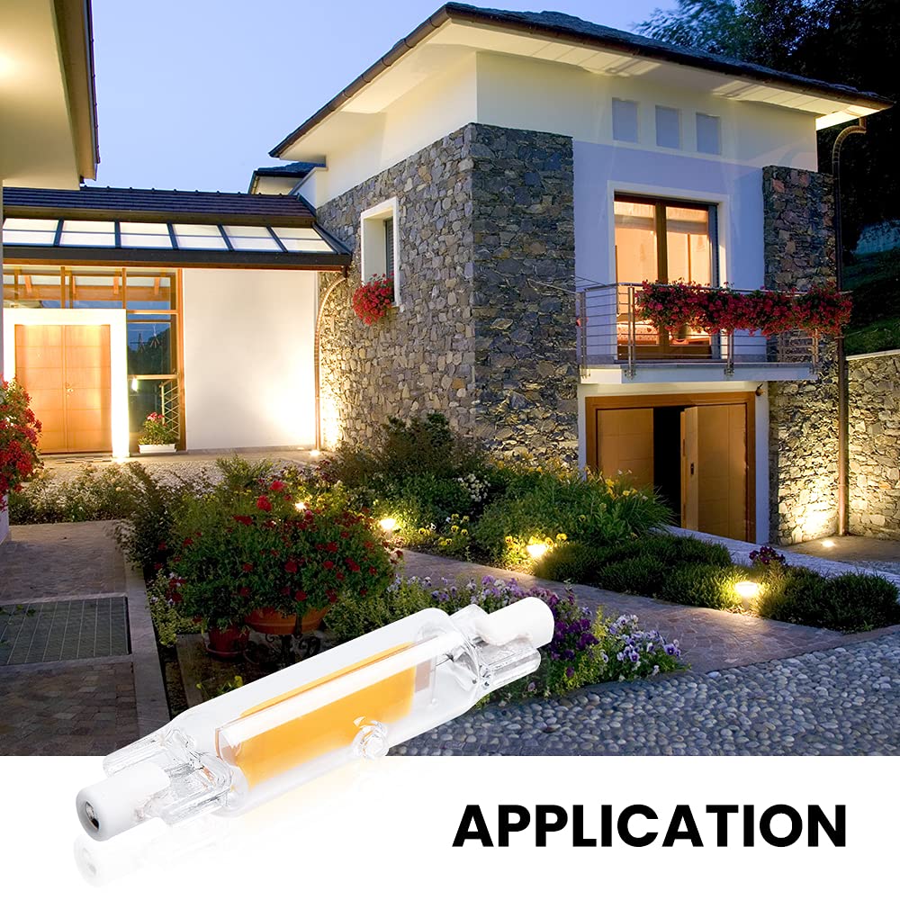 Bonlux 78mm R7S LED Bulb, 5W R7S Double Ended J Type Floodlight J78 (3.07 inch) T3 LED Security Light 50W Halogen Replacement Bulb for Work Light, Warm White 2700K, 2-Pack(No Ballast, Non-dimmable)