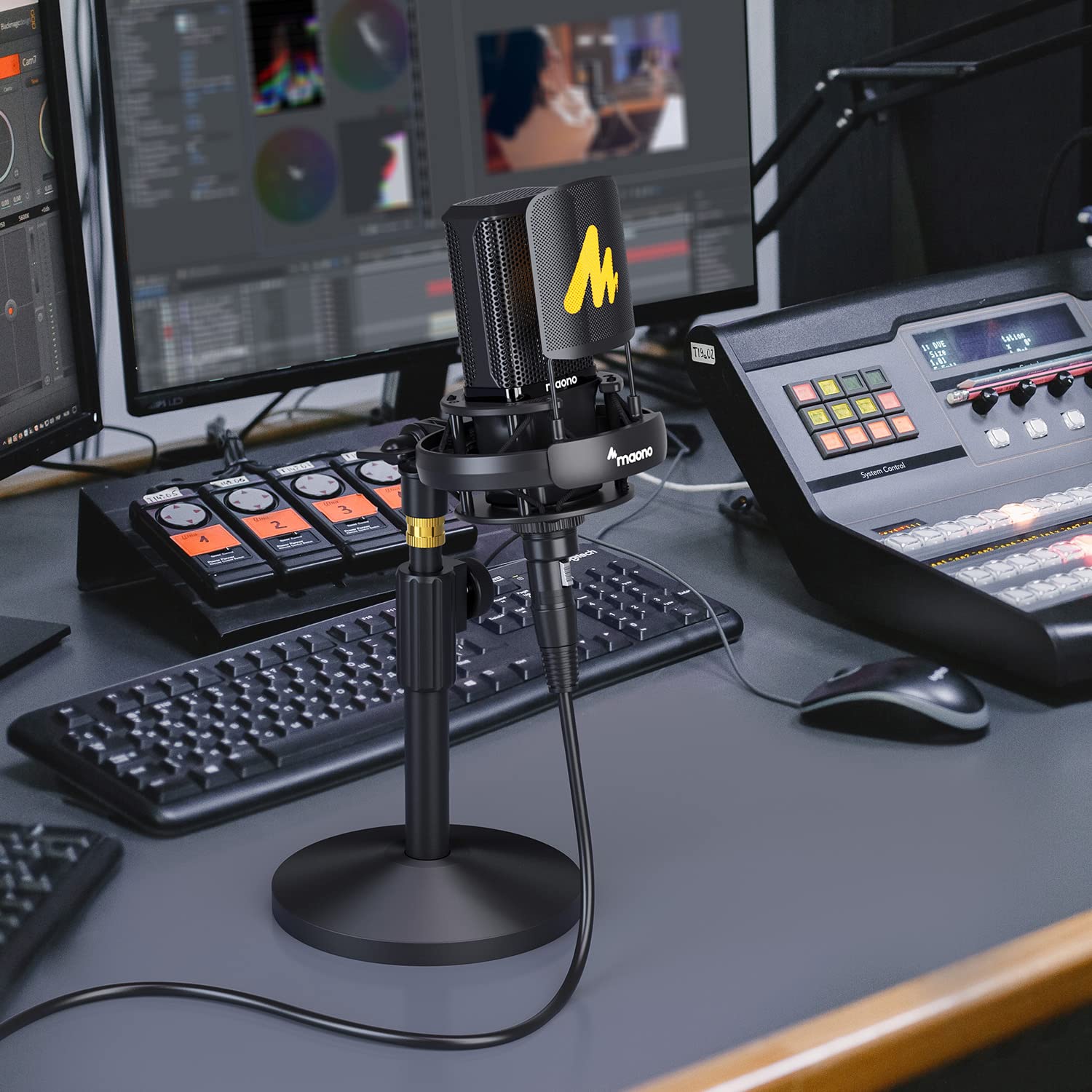 XLR Condenser Microphone with Audio Interface, MAONO Professional Studio Bundle for Recording, Podcasting, Streaming, Voice Over, Vocals, Music, YouTube
