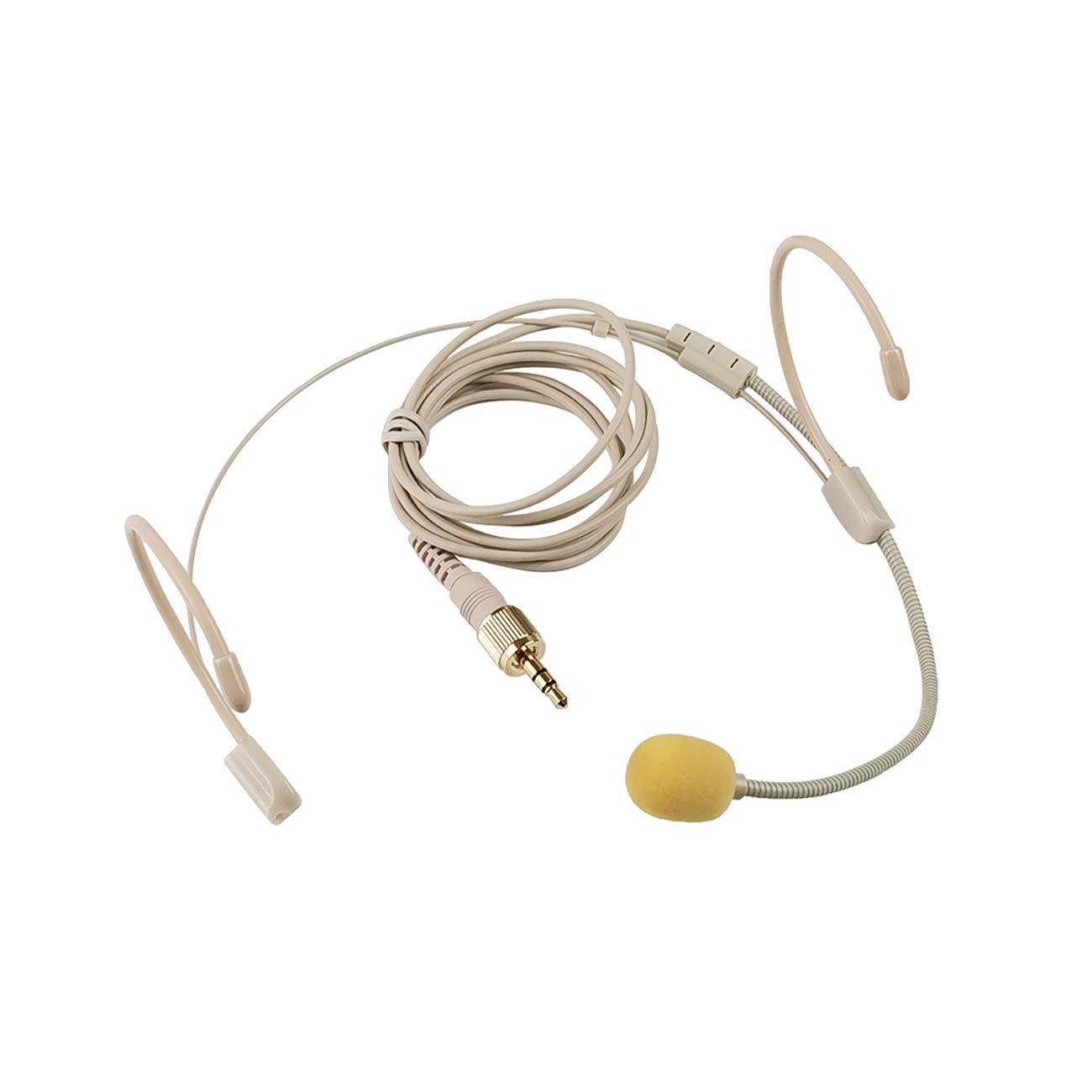 CANFON Cafon Pro 3.5mm Omni-directional Condenser Headset Microphone Input Line Compatible with Sony UWP V1/D11/D21 Microphones Transmitter, such as UWP UTX-B2/B03/B40, Skin color to hide