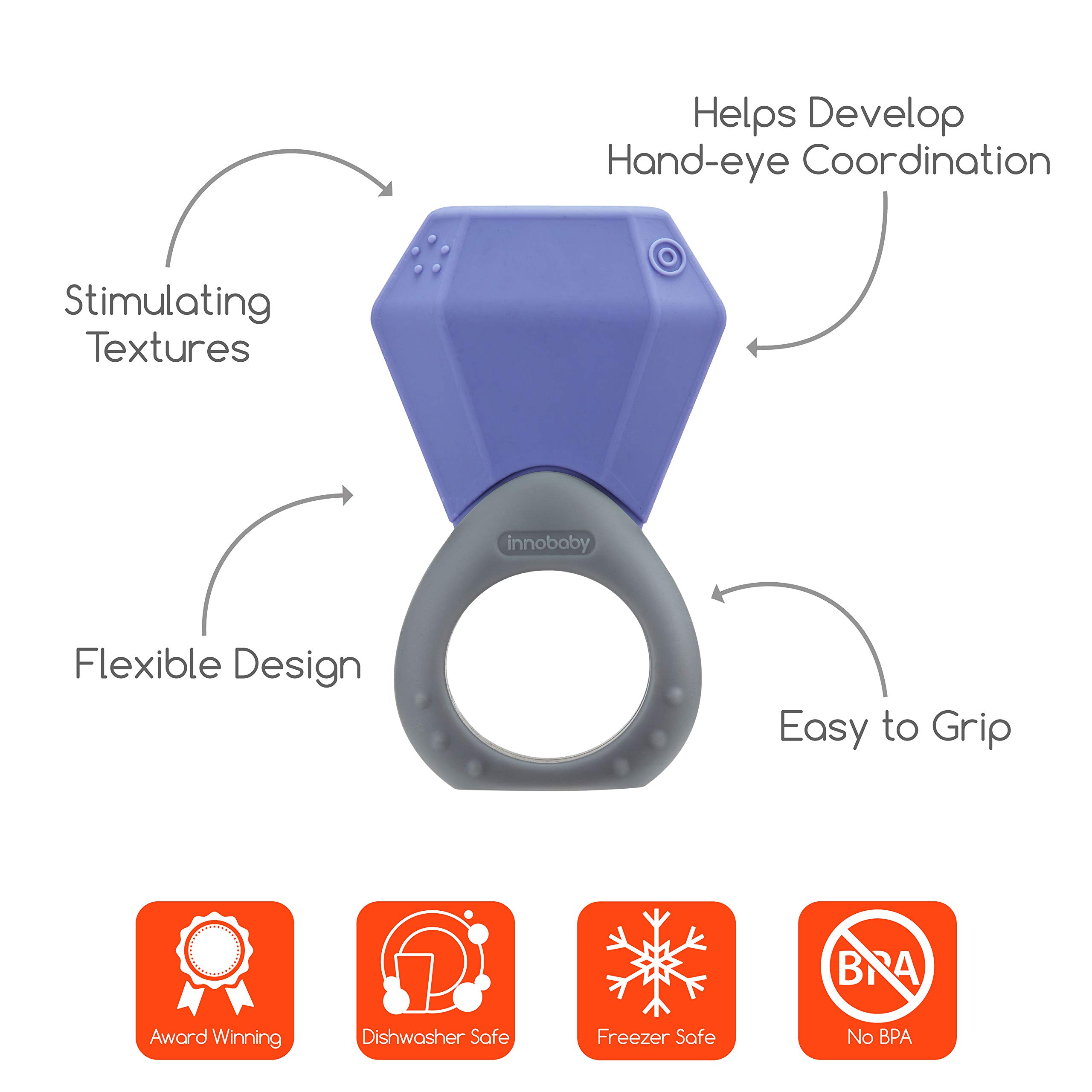 INNOBABY TEETHIN' Smart Birthstone Ring TEETHER - February (Amethyst)