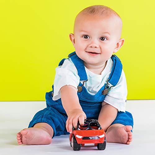 Bright Starts Ford Rattle & Roll Mustang Race Oball Car Toy Push and Go Vehicle, Easy Grasp, Ages 3 Months+, Red & Black
