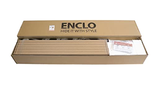 Enclo Privacy Screens EC18024 6ft H x 4ft W x 1ft L Florence WoodTek Vinyl Outdoor Freestanding Privacy Fence Screen Panel and Planter Box Kit (1 Screen), Cedar Color