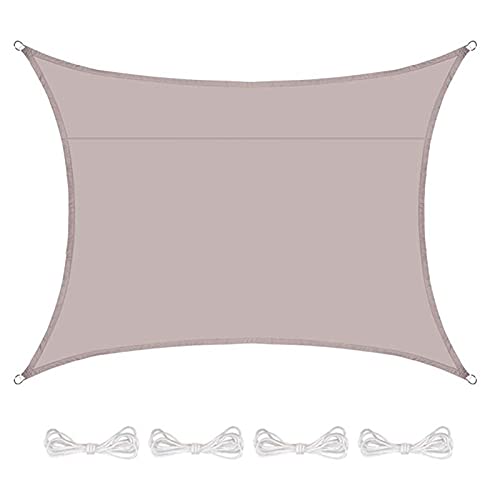 Garden Rectangle Sun Shade Sail, 95% Shading Rate Sunscreen Canopy Waterproof 2X5m Sun Shade Awning 90% UV Block,with 4 Rope,for Outdoor Patio Beach Camping Backyard Lawn,Light Brown