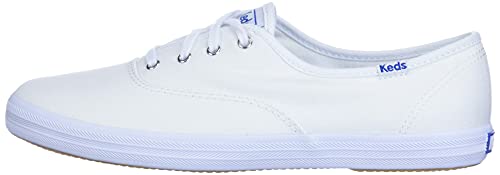 Keds womens Champion Canvas Sneaker, White, 10 Wide US