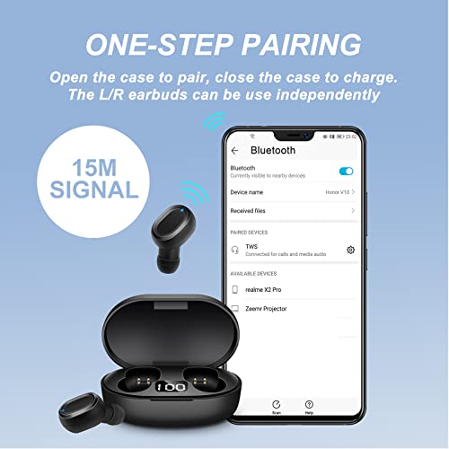 LCYDZ Wireless Earbuds Bluetooth, 5.2 Headphones, Noise Cancelling Earbuds Stereo Sound, Deep Bass & with Charging Case Air Buds Pro Touch Control,with Built-in Microphone Phone/Android/iOS, Black