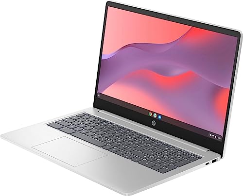 HP 15.6" HD Chromebook Laptop for Student and Business, Intel Processor N200, 8GB RAM 128GB Storage(64GB eMMC + 5ave 64GB Flash Memory), Intel UHD Graphics, Wi-Fi, Bluetooth, HDMI, Chrome Os, Silver