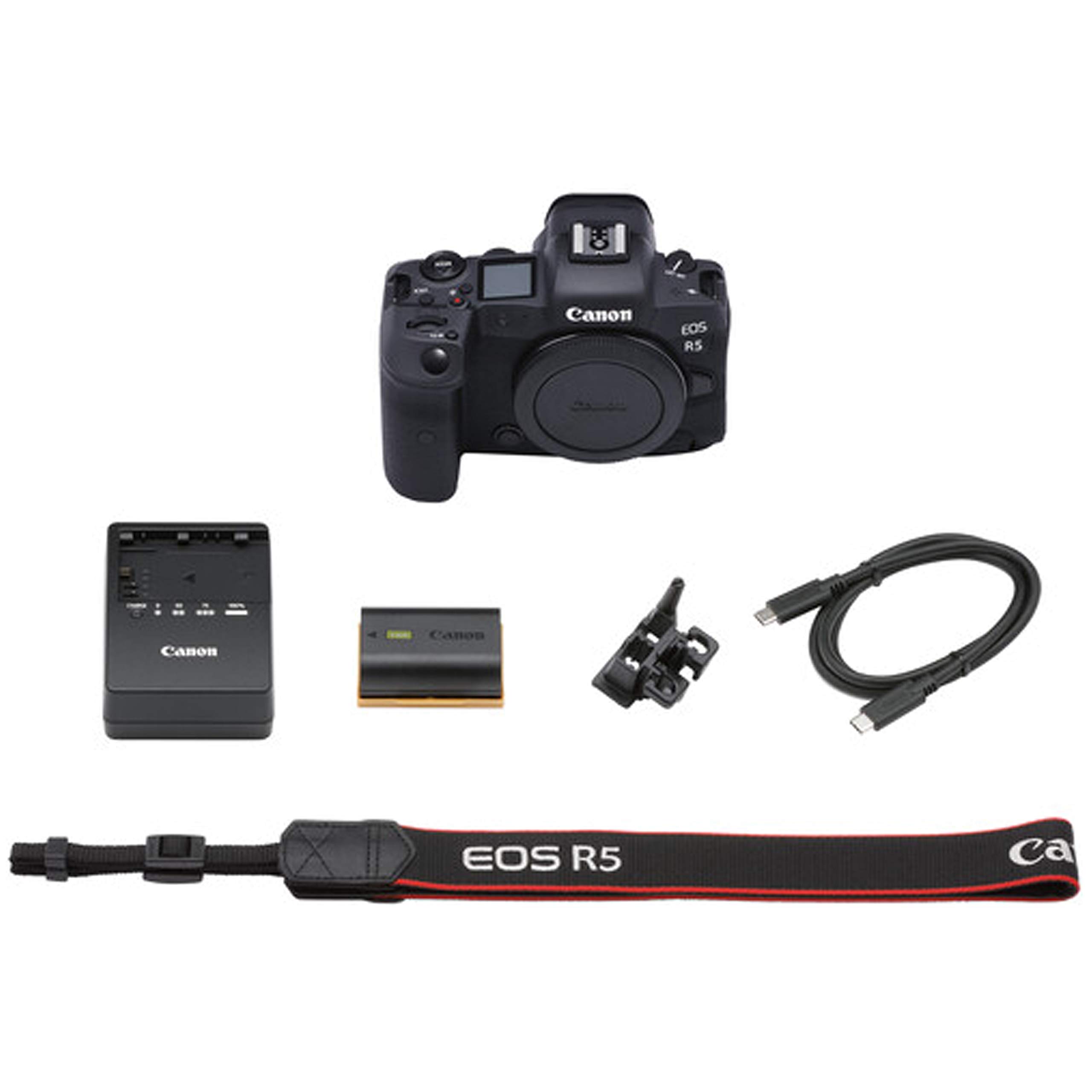 Canon EOS R5 Mirrorless Digital Camera Body Bundle + 128GB Memory + Case + Tripod (18pc Bundle)