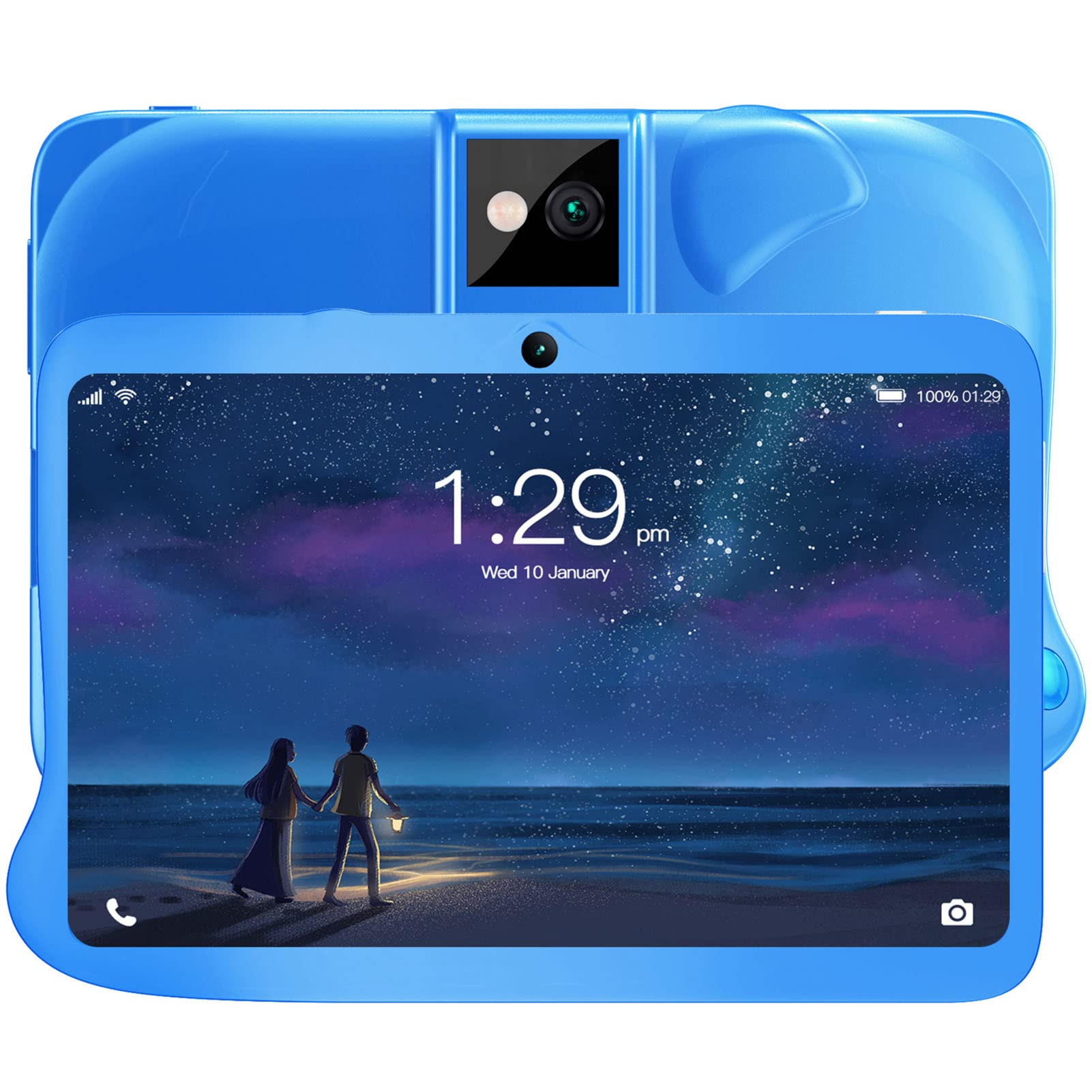 Childrens Tablet US Plug 100-240V HD Tablet 8 Cores for 10.0 for Reading (Blue)